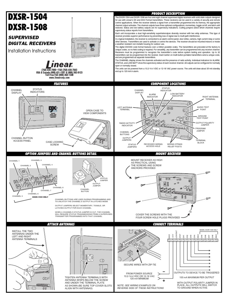 DXSR-1504 DXSR-1508: Supervised Digital Receivers | PDF | Transmitter ...