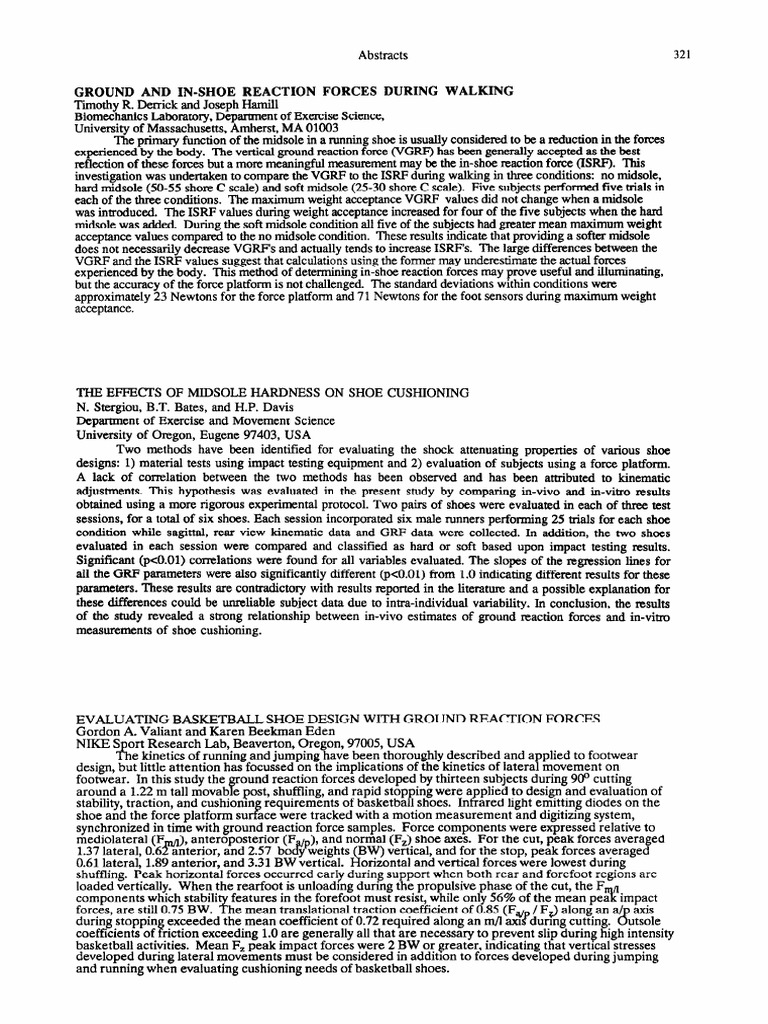 Ground and In-Shoe Reaction Forces During Walking | PDF | Shoe | Force