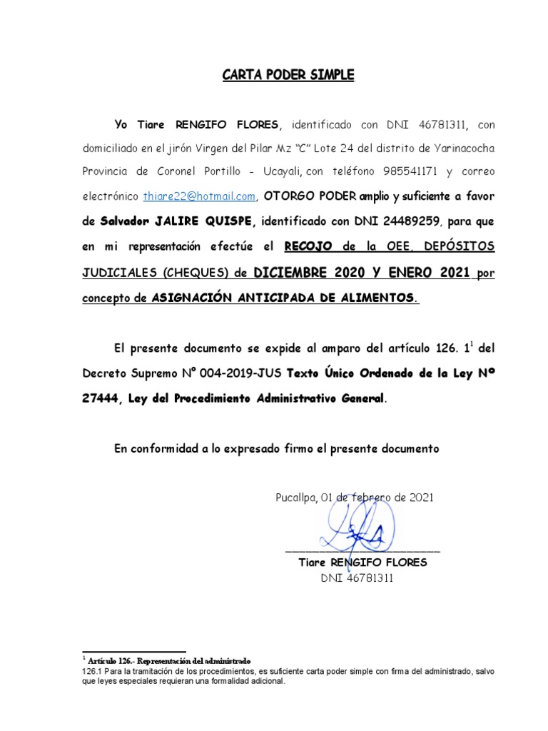 Carta Poder Simple | PDF