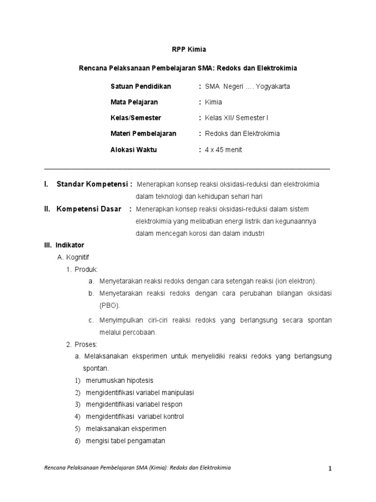 Contoh RPP Microteaching | PDF