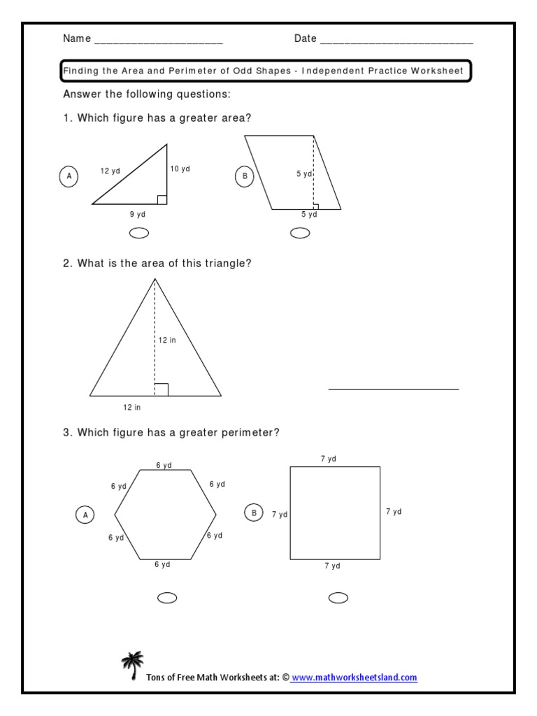 Answer The Following Questions: 1. Which Figure Has A Greater Area ...