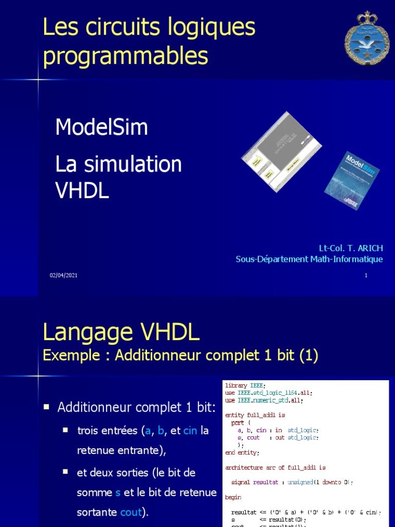 La Simulation VHDL - ModelSim | PDF | VHDL | Informatique