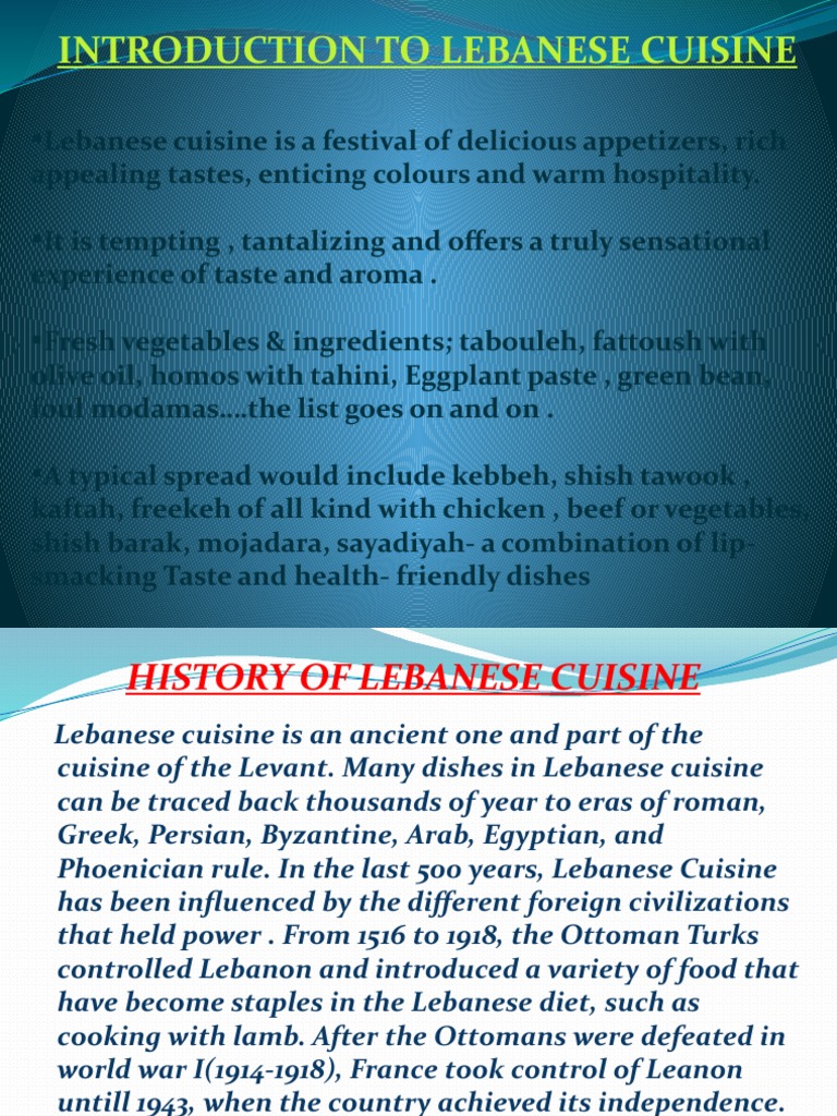 Introduction To Lebanese Cuisine: Lebanese Cuisine Is A Festival of ...