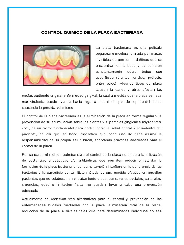 Control Quimico de La Placa Bacteriana | PDF | Las bacterias | Biología