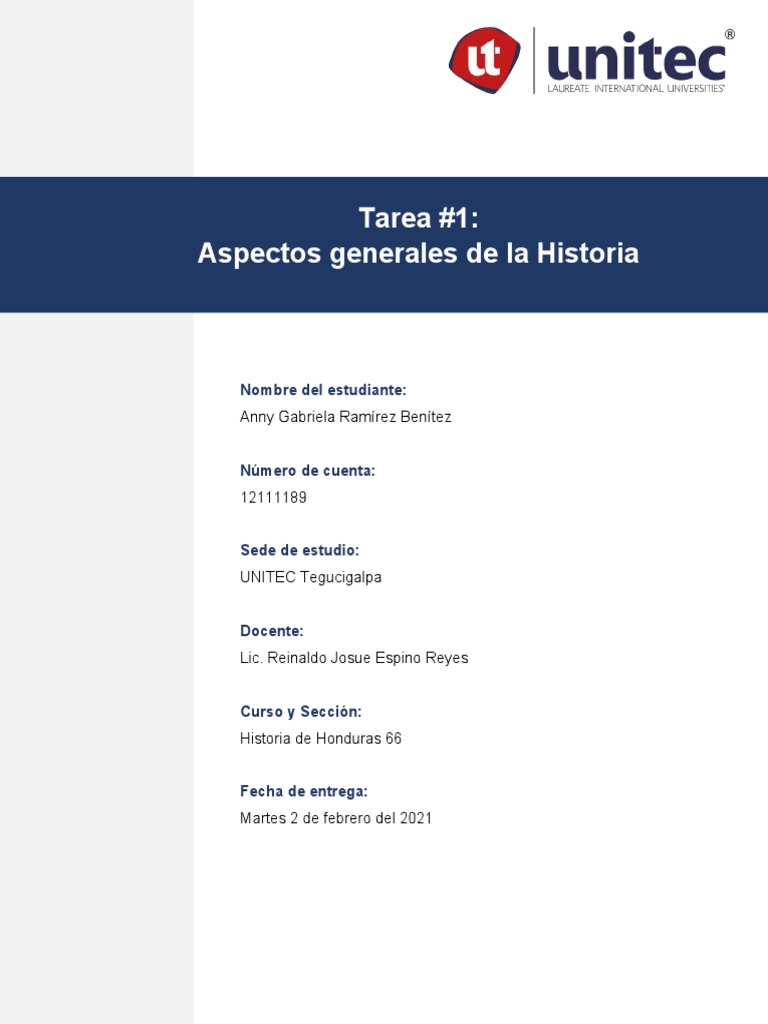 Tarea 1 Aspectos Generales de La Historia | PDF | Teoría | Interacciones de disciplina académica