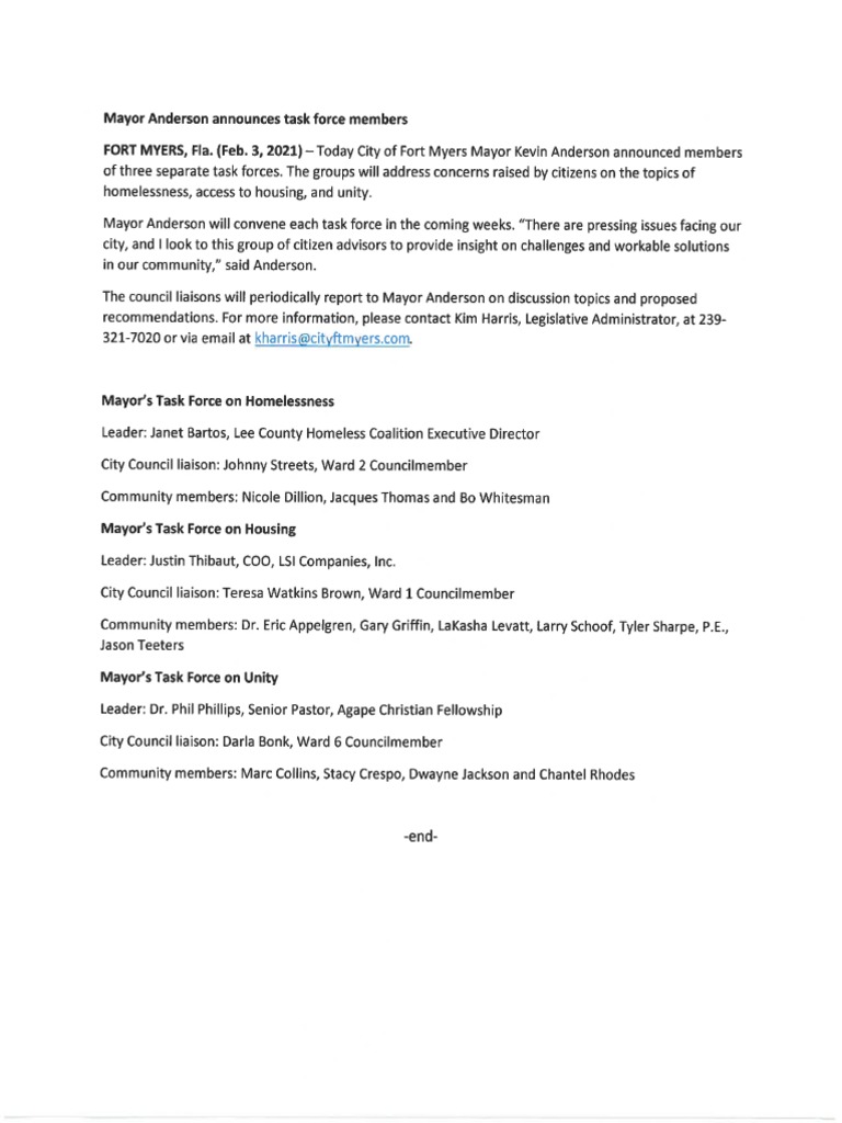 Task Force Announcement | PDF