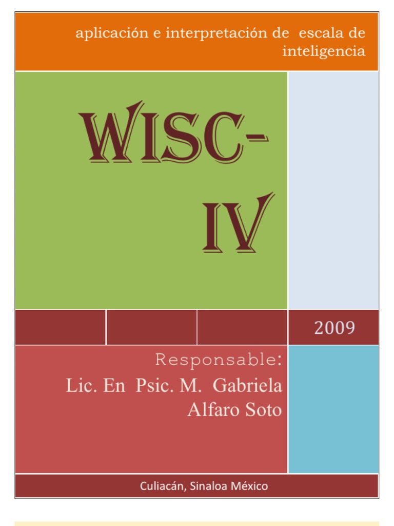 WISC IV Curso Culiacán | PDF | Ciencia cognitiva | Cognición