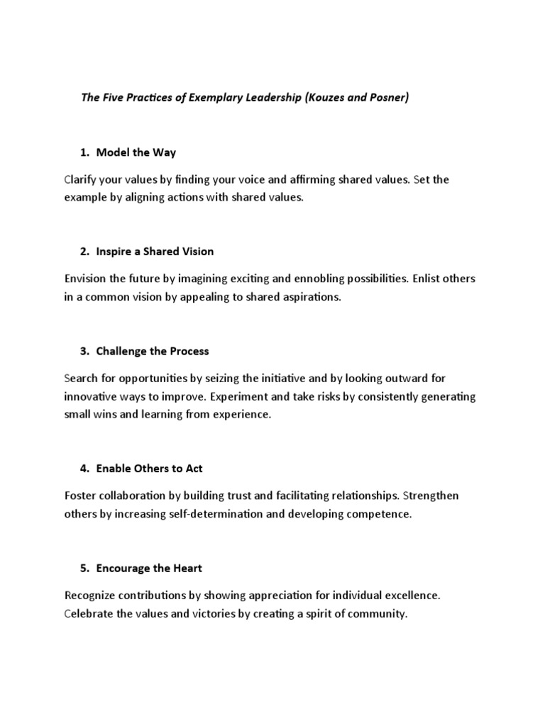 The Five Practices of Exemplary Leadership | PDF