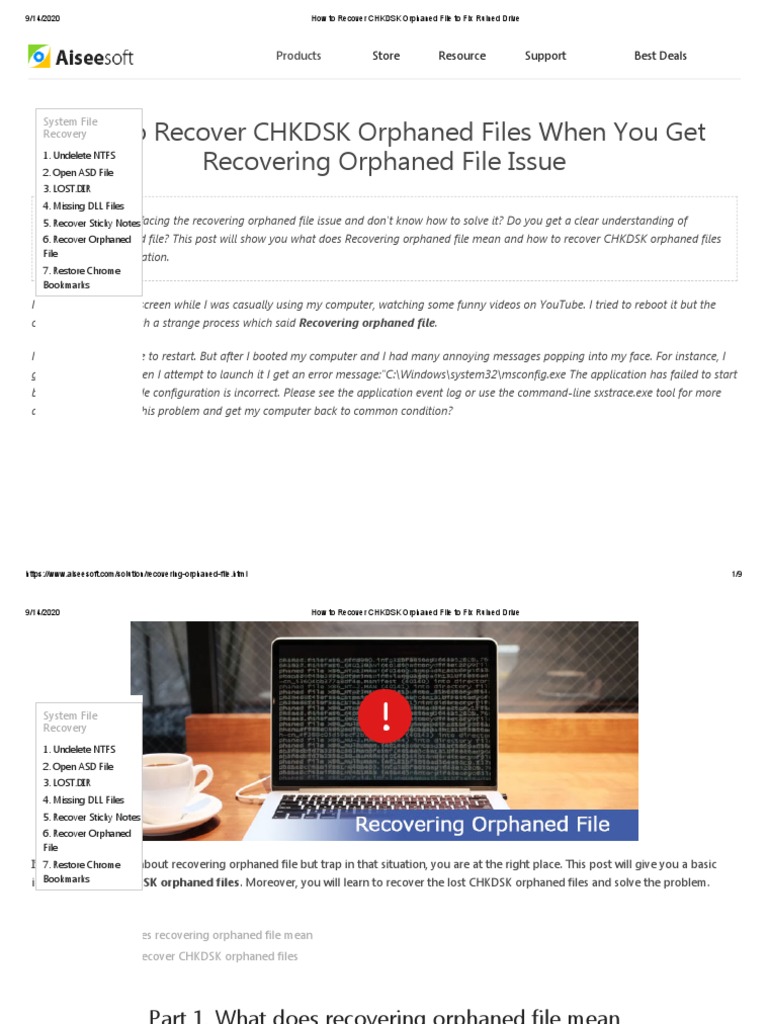 How To Recover CHKDSK Orphaned File To Fix Ruined Drive | PDF | Computer File | System Software