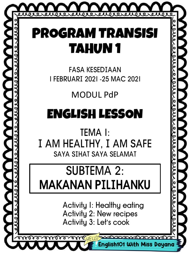 Tema 1 Subtema 2 English Module Program Transisi Tahun 1 | PDF ...