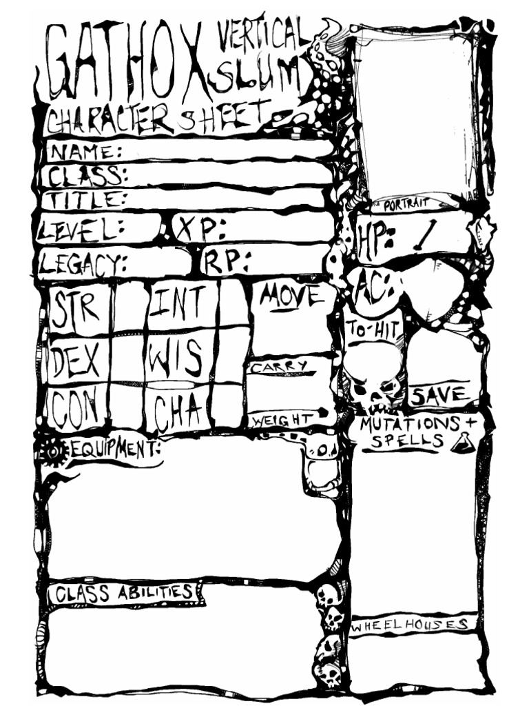 Gathox Vertical Slum Character Sheet | PDF