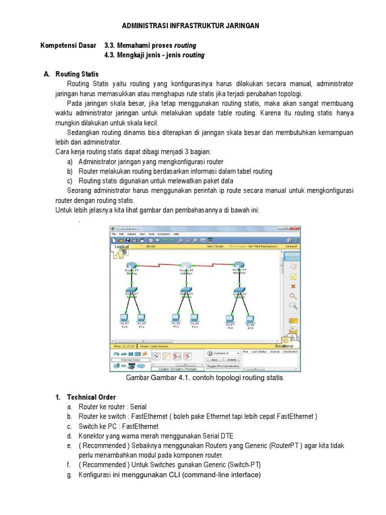 Materi Pertemuan 11 - Routing Statis Dan Routing Dinamis | PDF