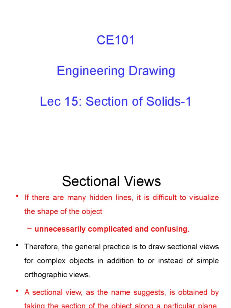 Sectioning of Solids in Engineering Drawing | PDF | Geometry ...