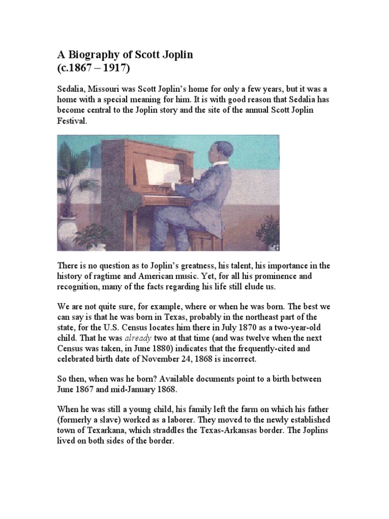A Biography of Scott Joplin-3 | PDF | Ragtime | Scott Joplin A Biography of Scott Joplin-3 | PDF | Ragtime | Scott Joplin
