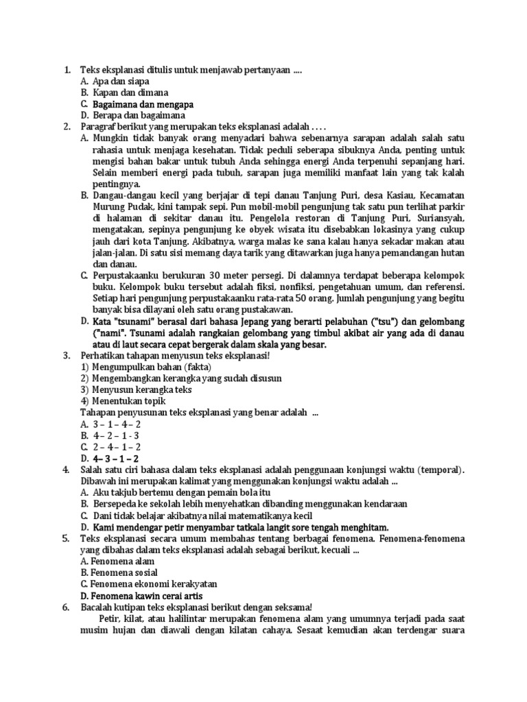 Ciri Teks Eksplanasi dan Fenomena Alam | PDF