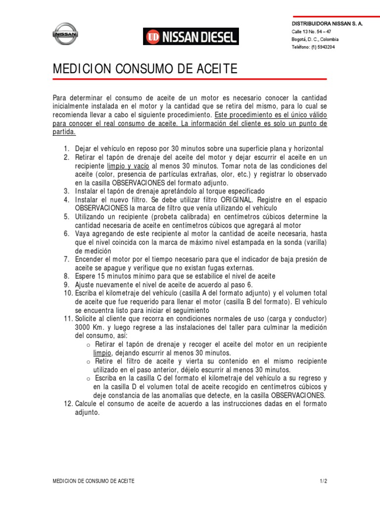 5 Formato Consumo Aceite Motor | PDF | Naturaleza