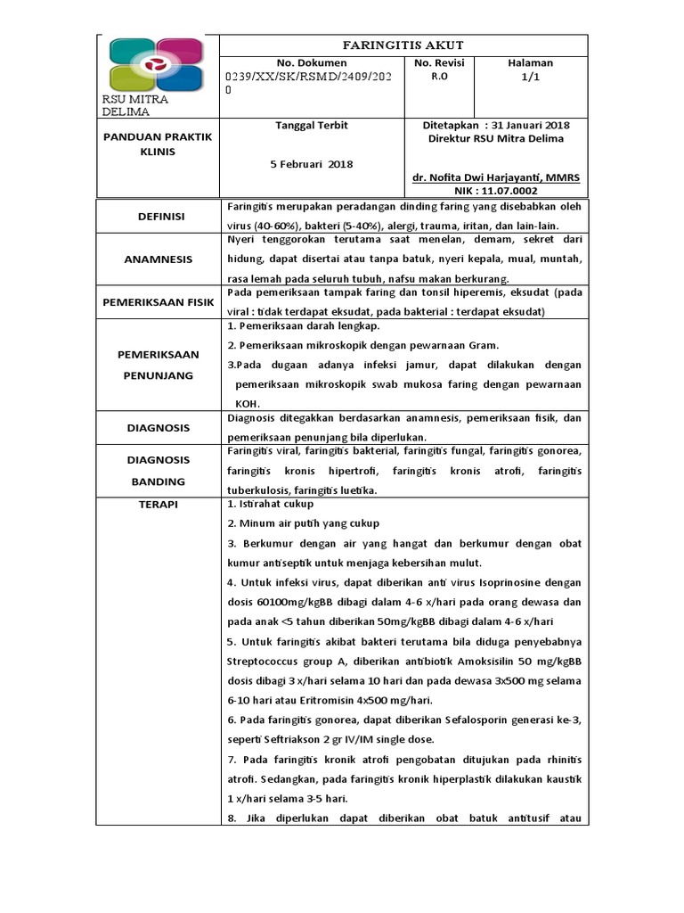 PPK Faringitis Akut | PDF | Sains & Matematika