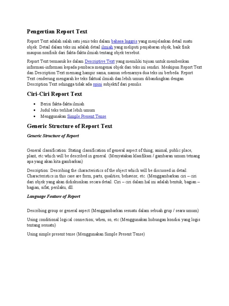 Pengertian Report Text | PDF | Filsafat