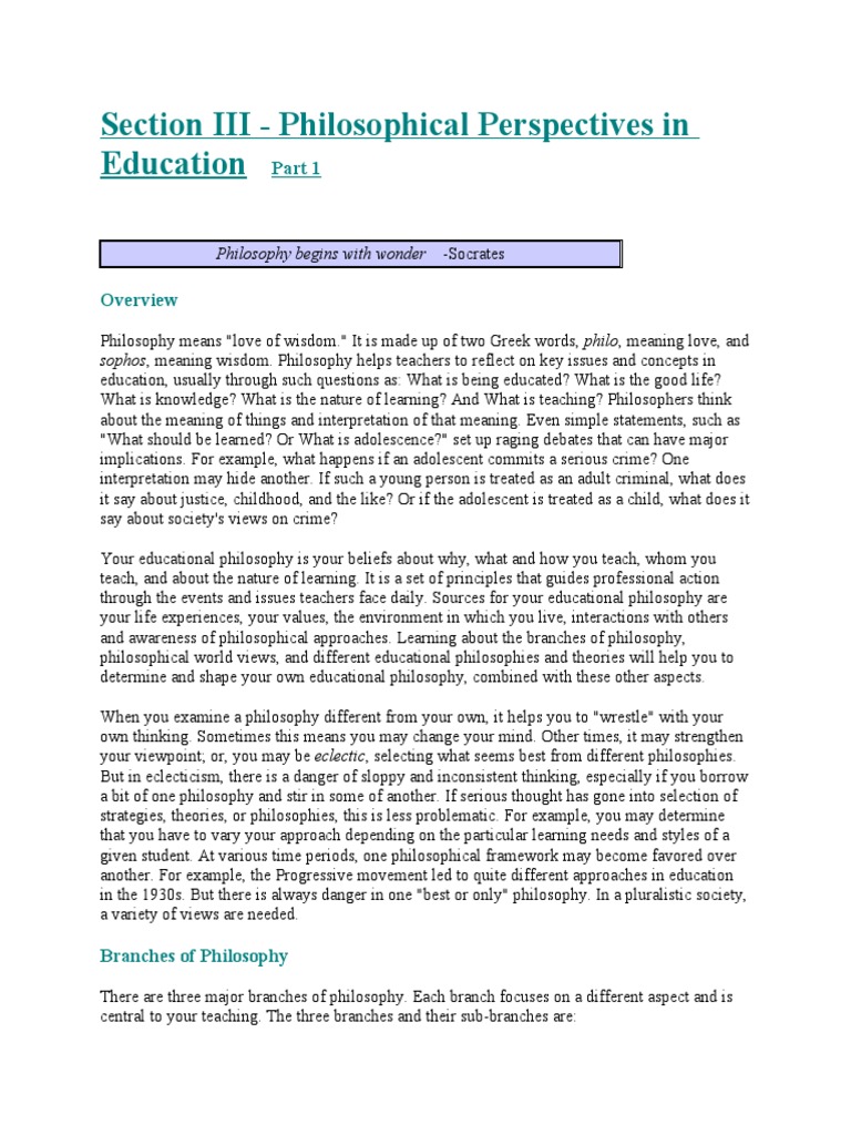 Philosopy of Education | PDF | Philosophy Of Education | Pragmatism