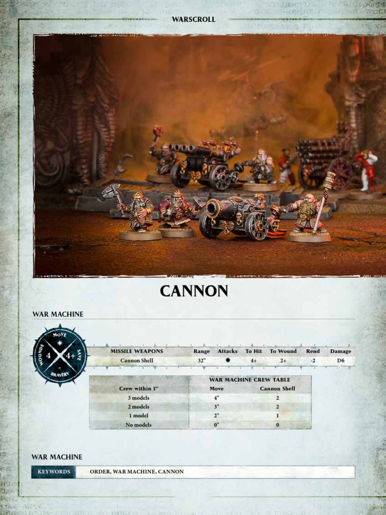 Duardin Cannon Warscroll Overview | PDF