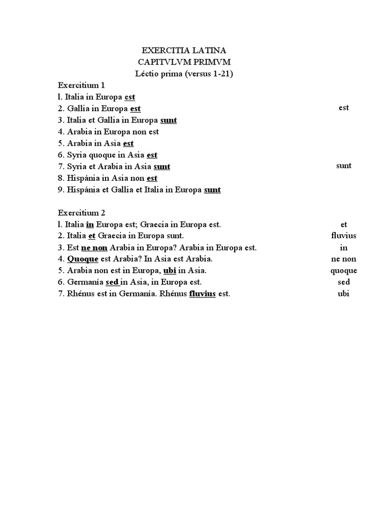 Exercitia Latina Envío 1 | PDF