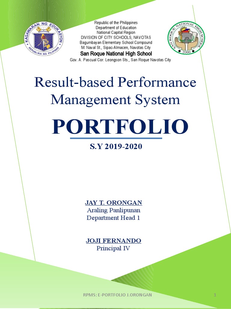 Result-Based Performance Management System: Portfolio | PDF | Lesson Plan | Educational Assessment
