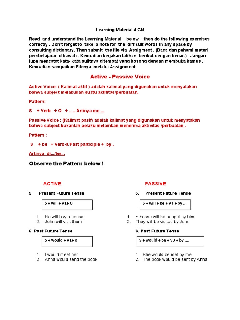 Learning Material 4 Xi GN | PDF | Grammatical Tense | Grammar