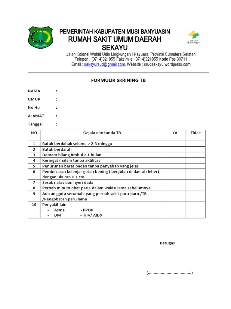 Formulir Skrining TB dan Anak | PDF