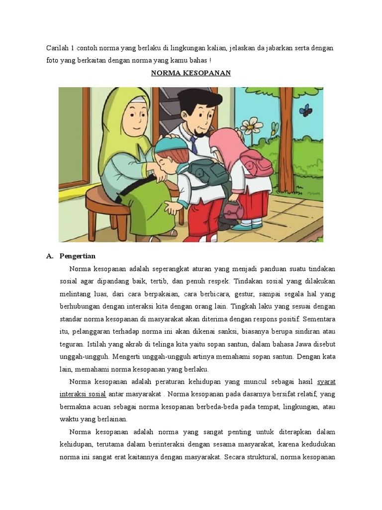 Contoh dan Fungsi Norma Kesopanan | PDF