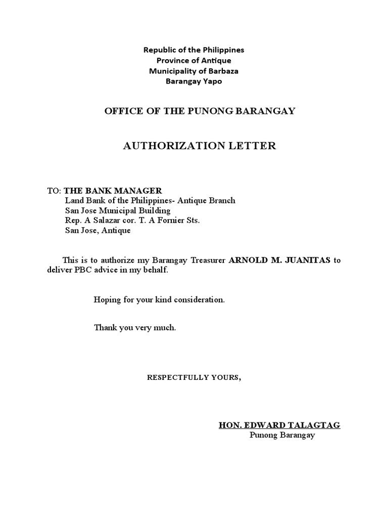 Authorization LBP Of PB PDF