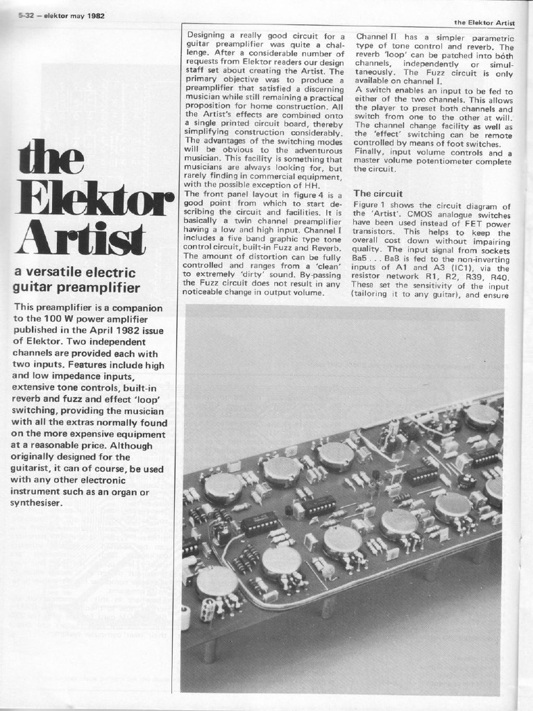 Die Elektor: A Versatile Electric Guitar Preamplifier | PDF | Amplifier ...