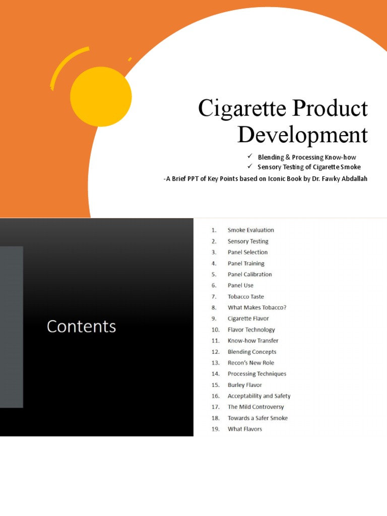 Cigarette Product Development Brief | PDF | Senses | Cigarette