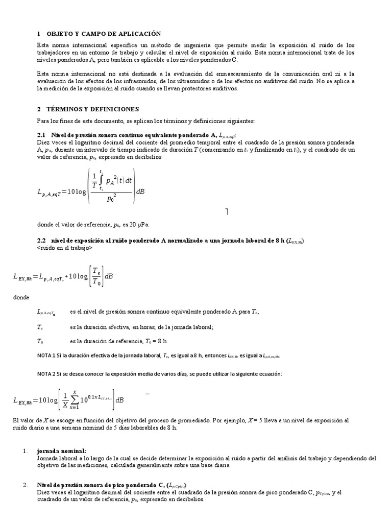 Teoría Iso 9612 | PDF | Decibel | Micrófono
