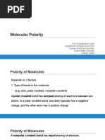 Polarity of Molecules Hand-Out | PDF | Chemical Polarity | Covalent Bond