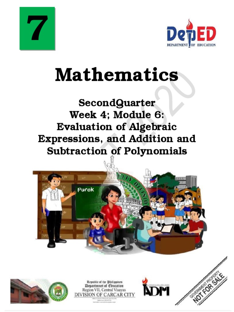 MATH7 Q2 Week 4 Module 6 CC Released 15dec2020 | PDF | Subtraction | Polynomial