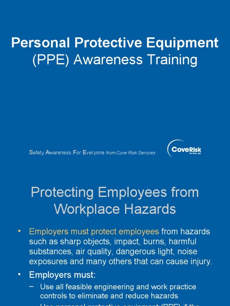 PPE Awareness Training Overview | PDF | Personal Protective Equipment ...