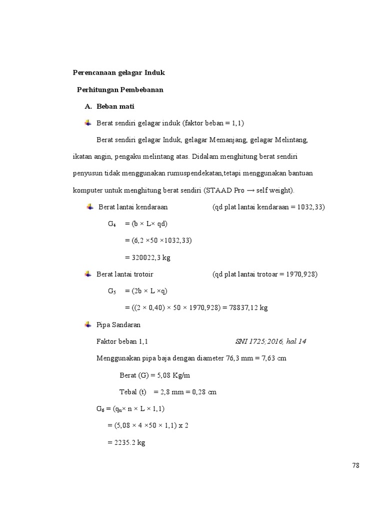 Perencanaan Beban Pada Gelagar Induk | PDF | Sains & Matematika