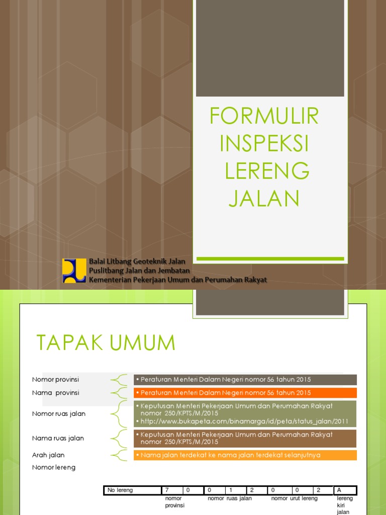 Formulir Inspeksi Lereng Jalan | PDF