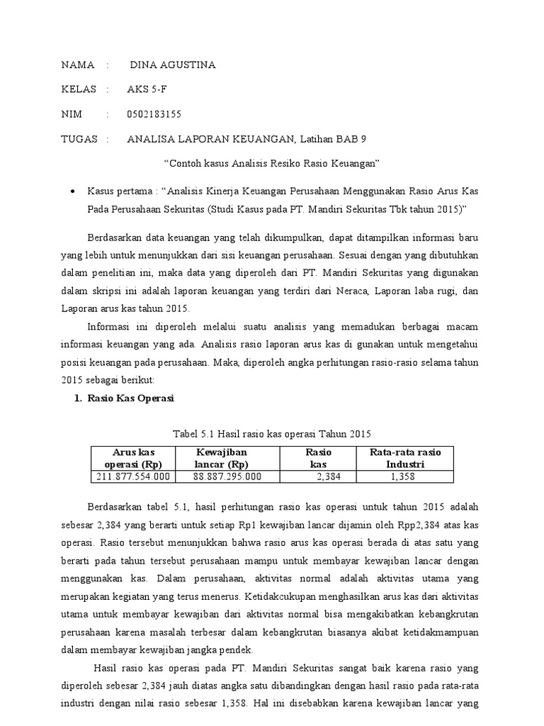 ALK TUGAS Kasus BAB 9 | PDF | Bisnis | Pengelolaan Keuangan & Uang