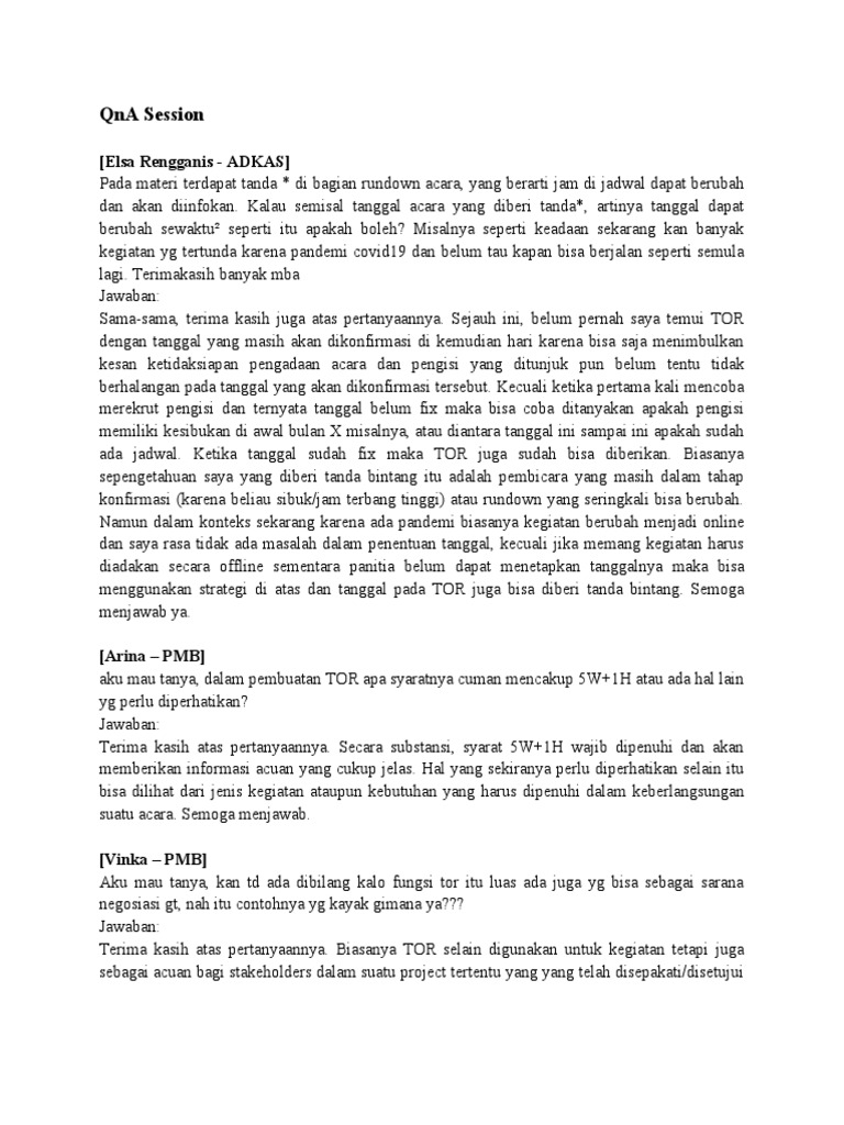 Materi TOR & Proposal | PDF