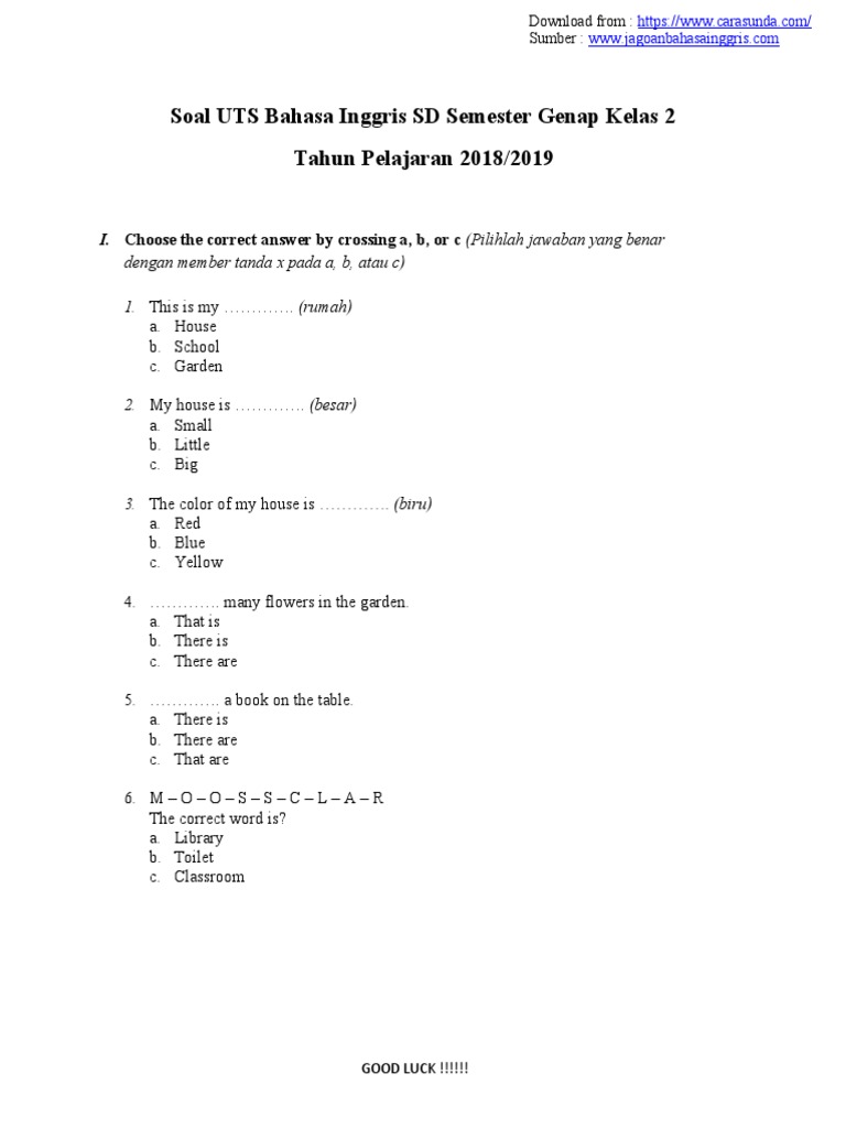 Grade 2 English Midterm Exam 2018/19 | PDF | Fruit | Vegan Cuisine