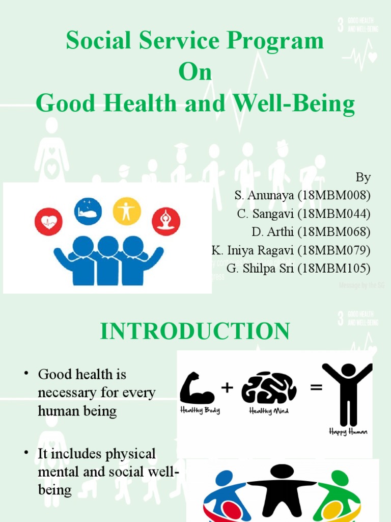 Social Service Program On Good Health and Well-Being | PDF | Lifestyle