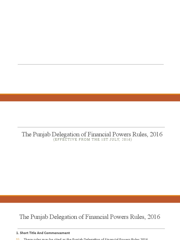 The Punjab Delegation of Financial Powers Rules | PDF | Government ... The Punjab Delegation of Financial Powers Rules | PDF | Government ...