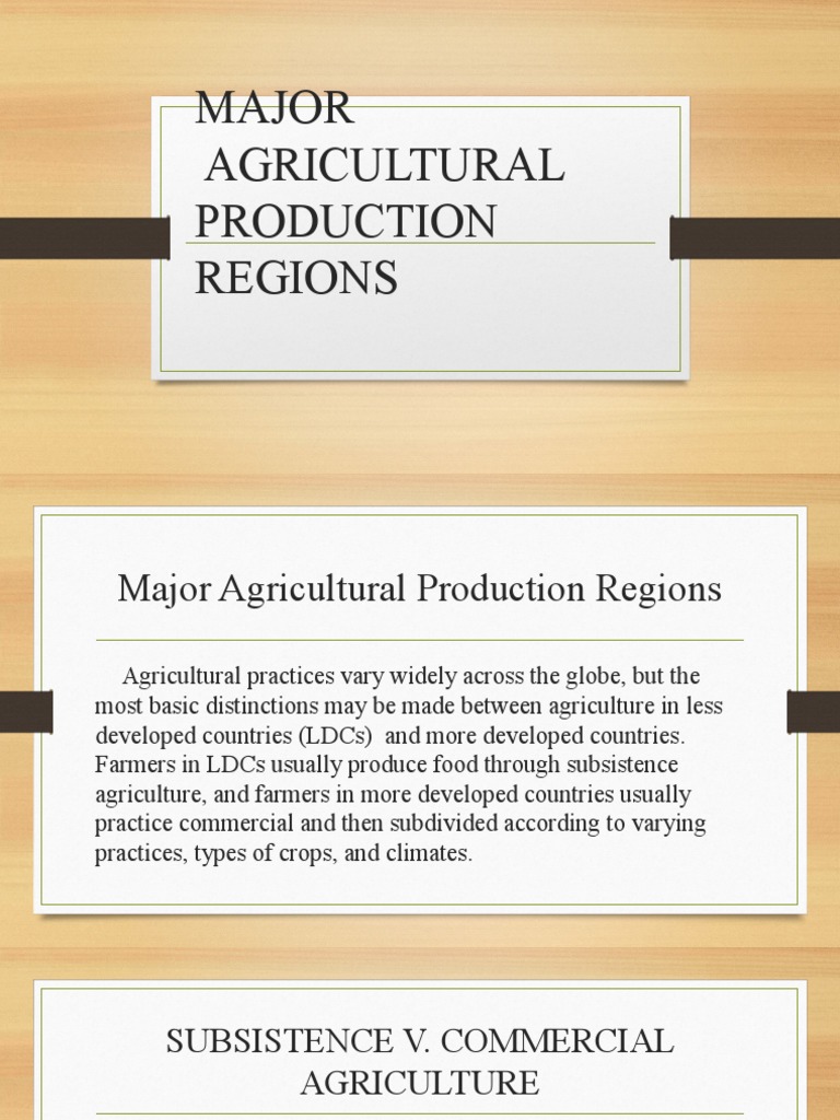 Major Agricultural Production Regions | PDF | Farmer | Agricultural ...