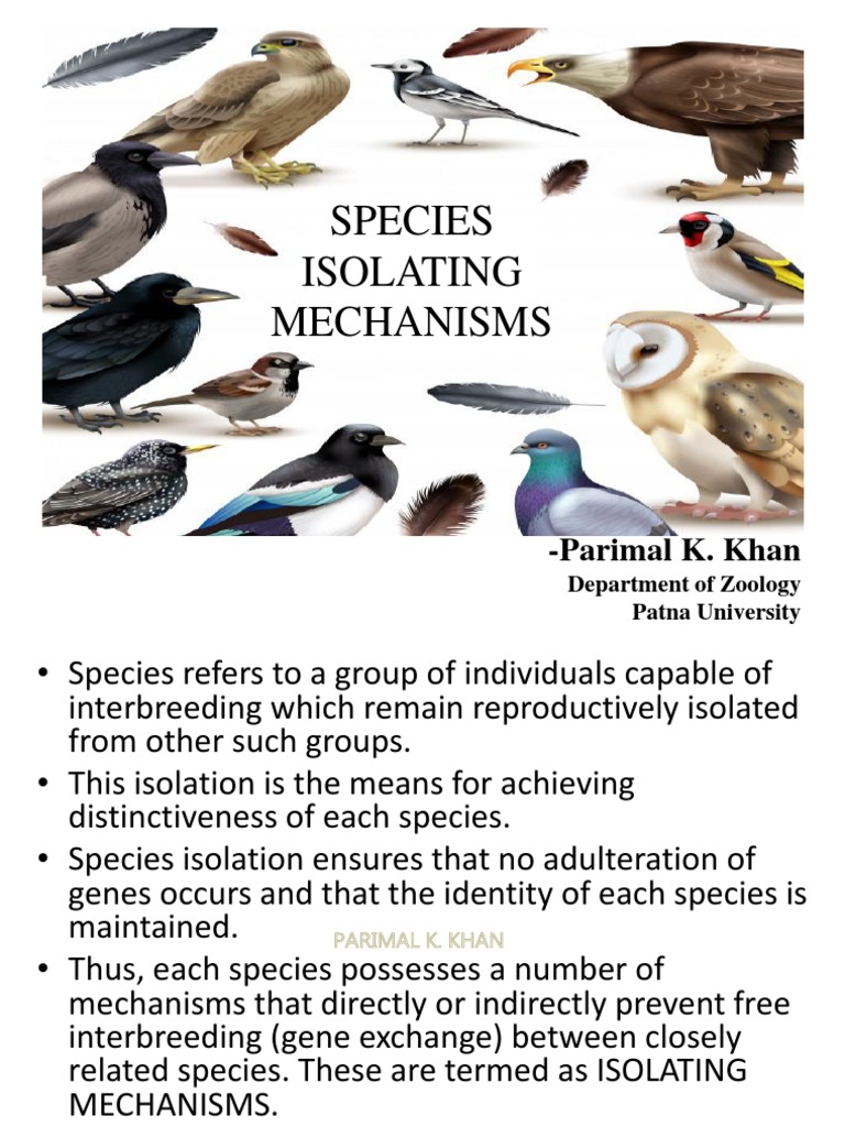 Species Isolating Mechanisms: - Parimal K. Khan | Download Free PDF ...