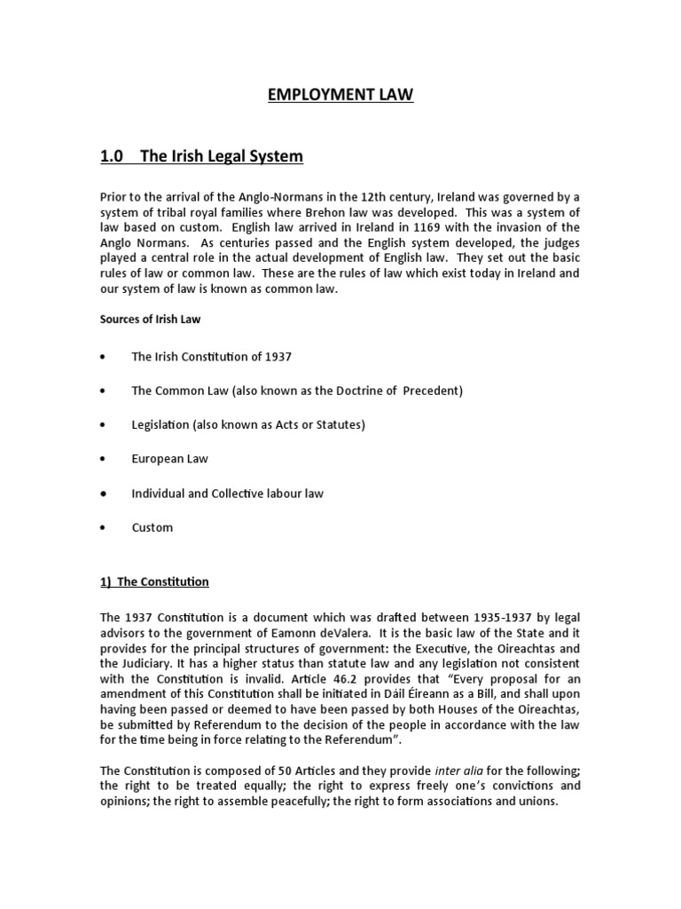 1 Introduction To The Irish Legal System | PDF | Precedent | Legal Remedy
