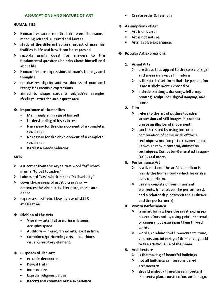 Art Appreciation - Reviewer | PDF | Composition (Visual Arts) | Color