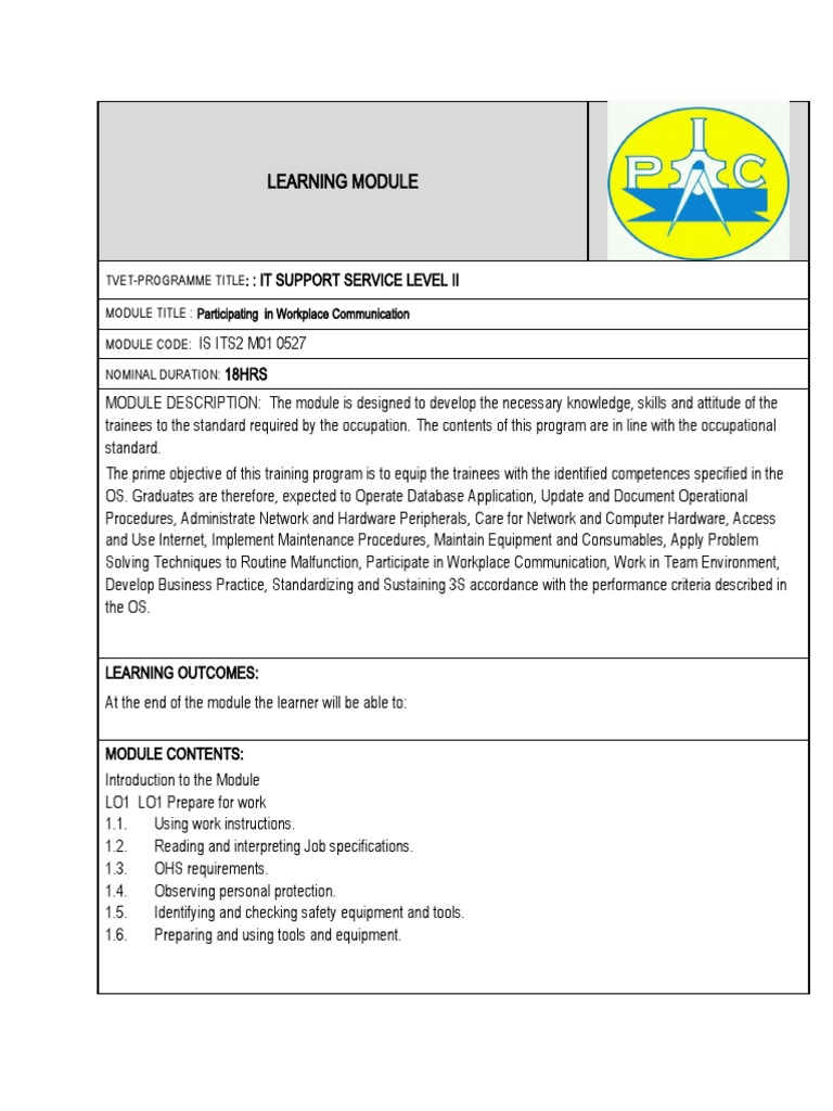 Learning Module (Template) | PDF | Educational Assessment | Test ...