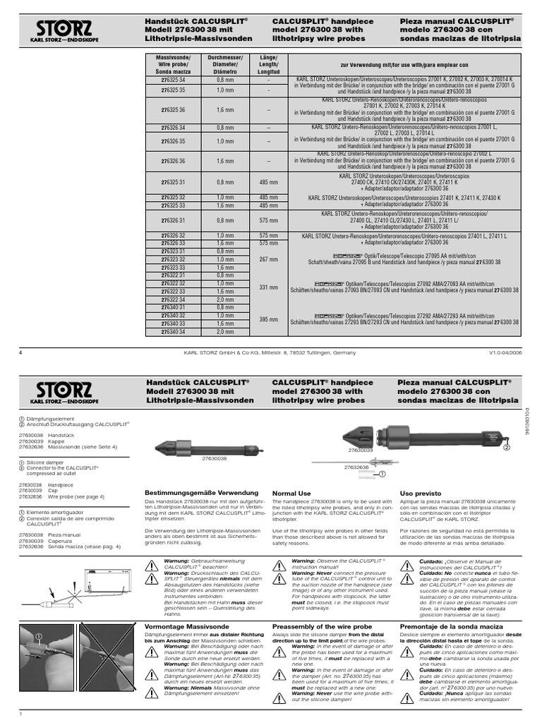 Calcusplit Handstueck 27630036 de | PDF