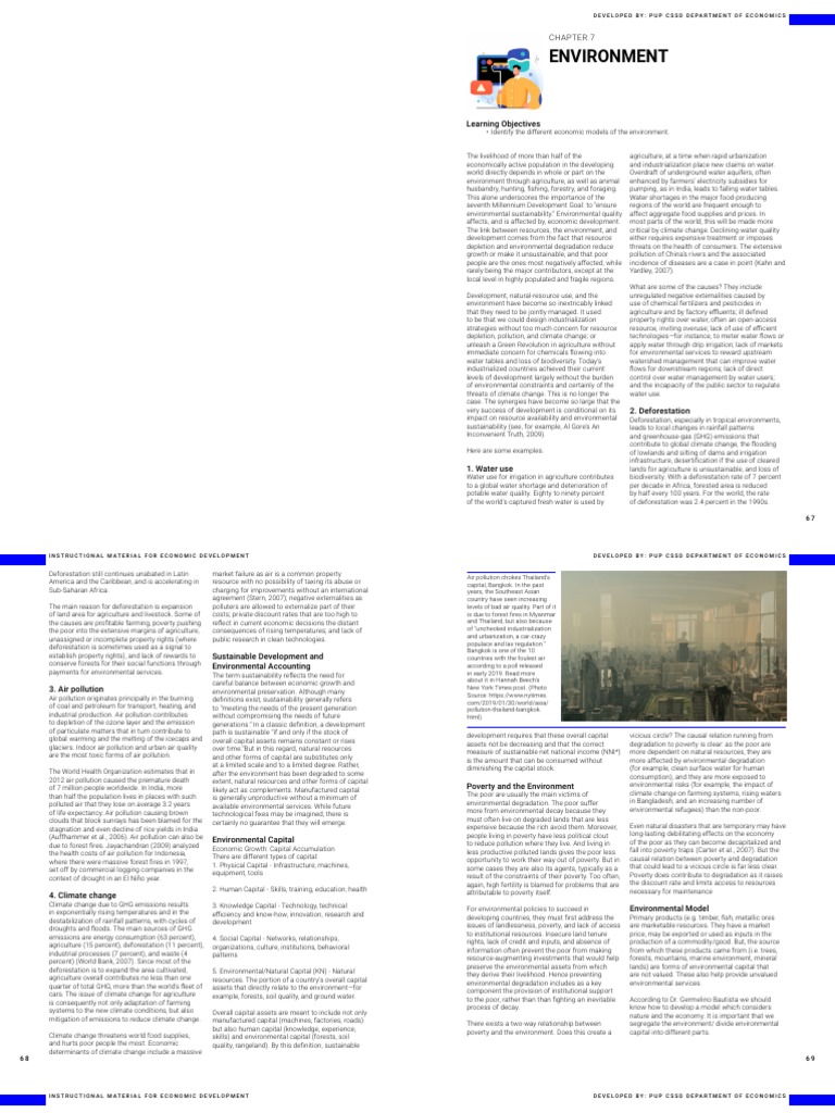 Environment: Developed By: Pup CSSD Department of Economics | PDF ...
